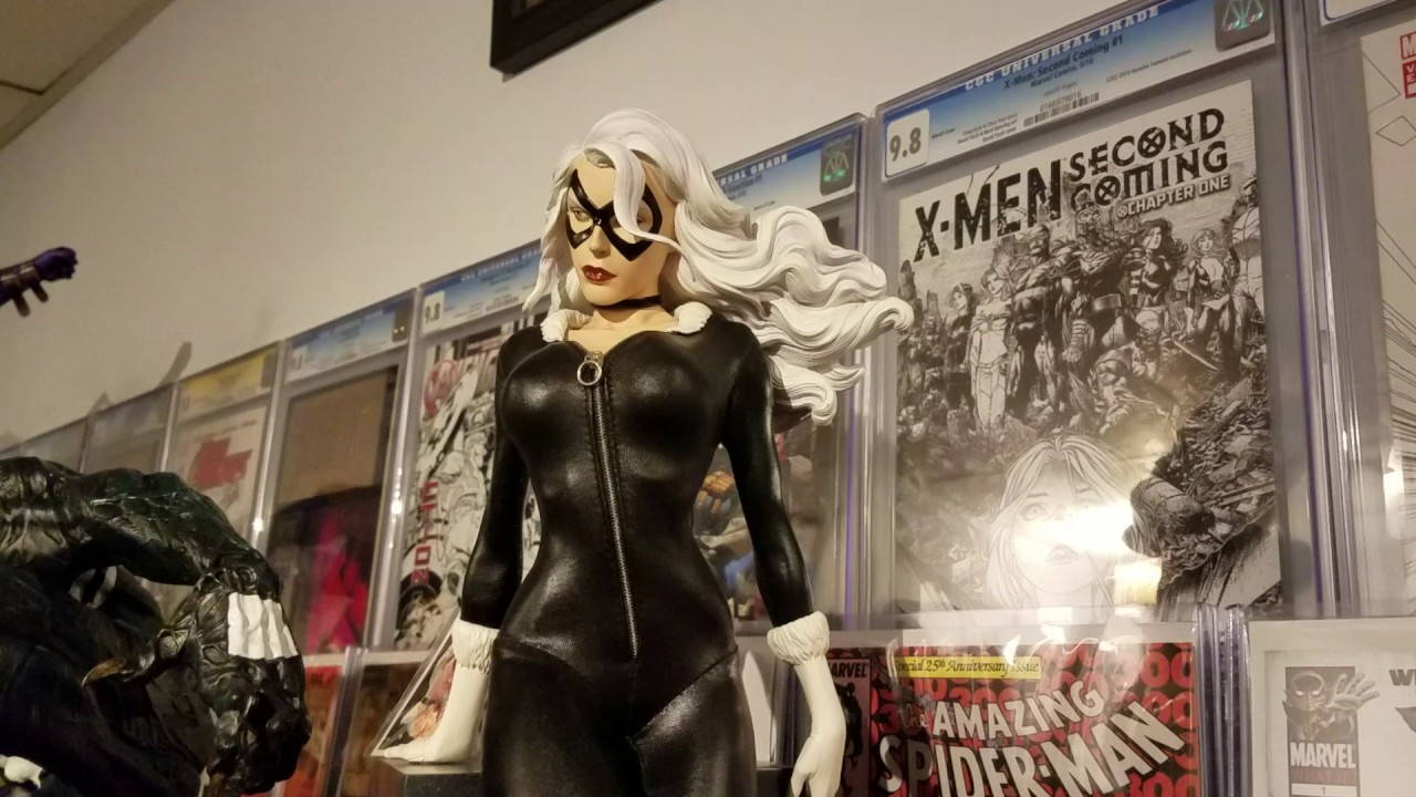Sideshow Black Cat exclusive premium format statue review. - YouTube