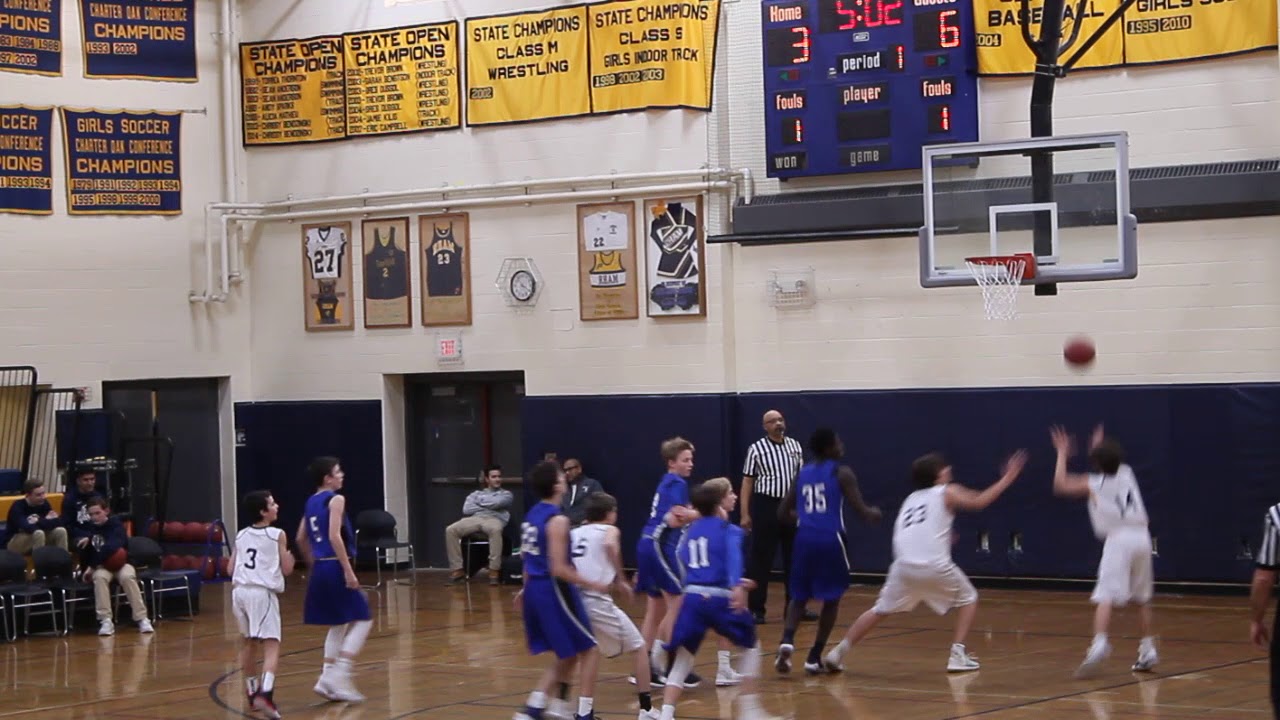 RHAM HS Freshman Basketball vs Hall HS 1st Q 2017/18 - YouTube