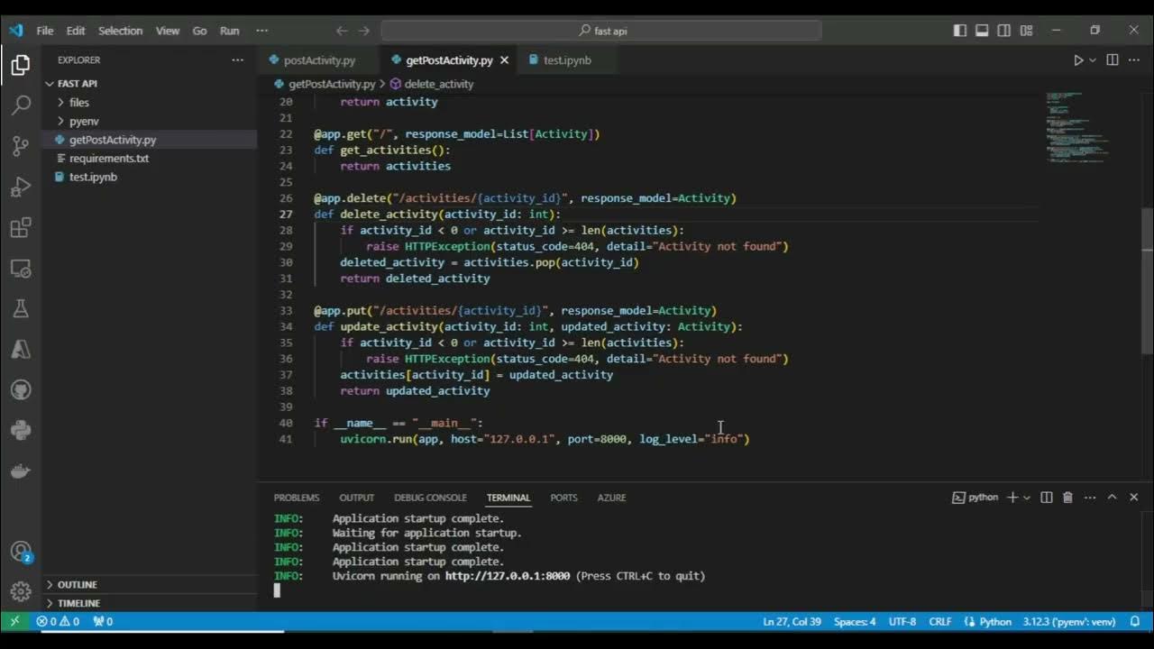 How to implement REST API using FastAPI in python PART -2 (PUT,DELETE) #api #fastapi #AI #genai ...