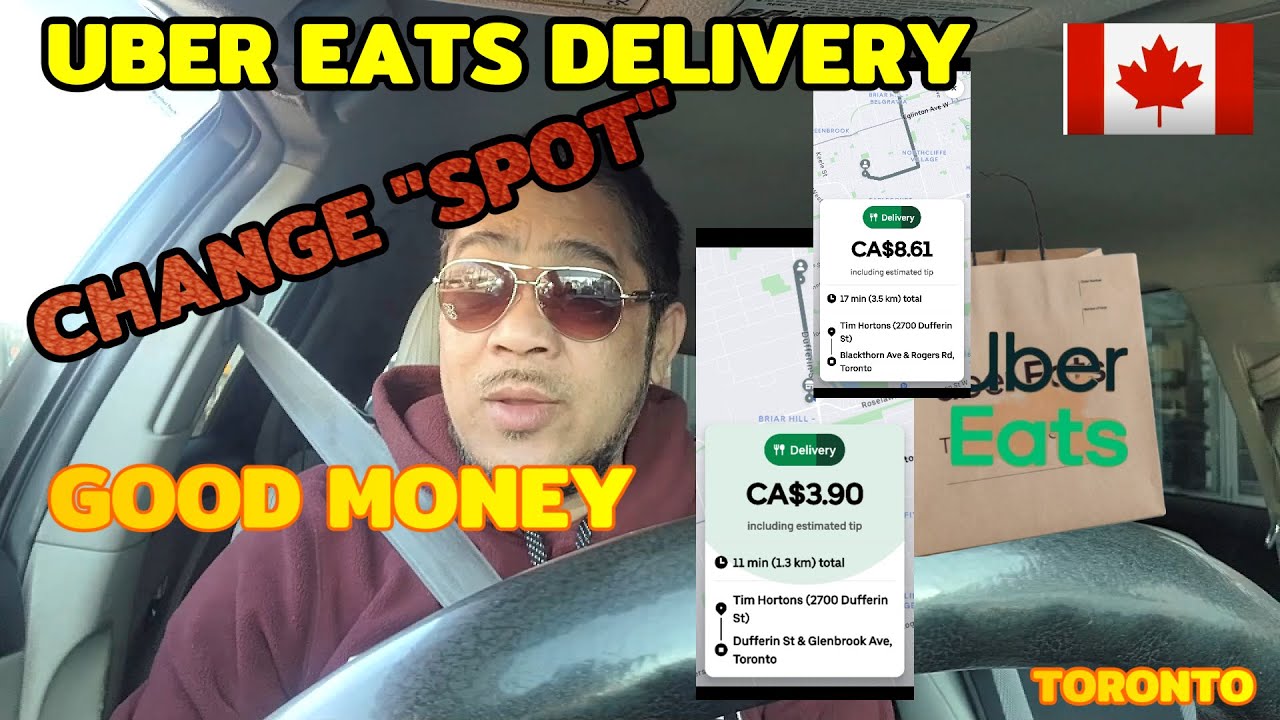 UBER EATS DELIVERY CHANGE LOCATION AREA MORE MONEY TORONTO 2023 - YouTube