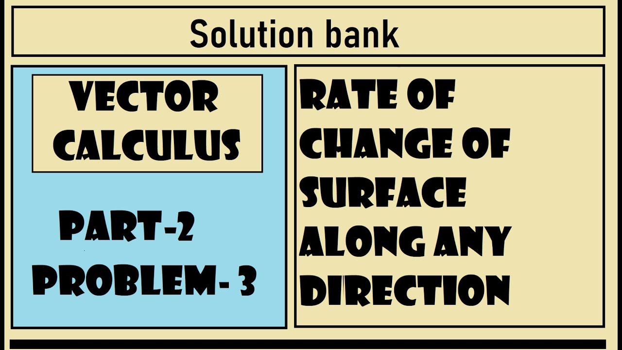 #Problem 3|| Rate of change of surface|| Rate of change || Vector ...
