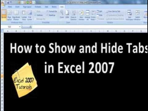 Excel 2007 Tutorials how to hide Sheet tabs in excel 2007 - YouTube