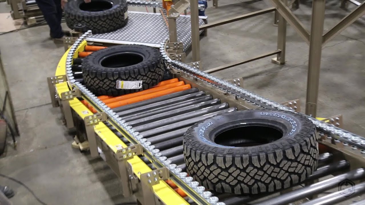 MDR Zero Pressure Zone Conveyors for Tires and Rims - YouTube
