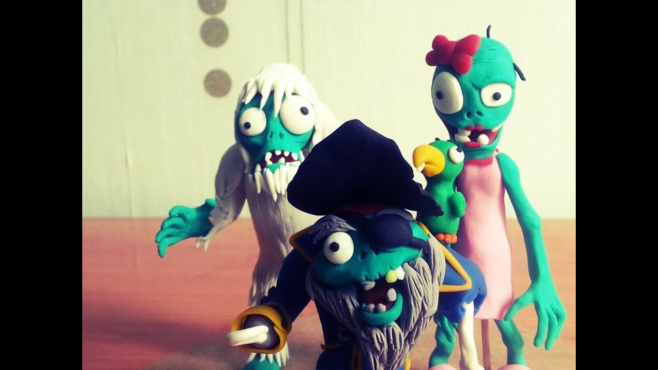Plants vs Zombies clay figures #1 - YouTube
