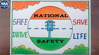 National Road Safety Day Poster Drawing 11th 17th Jan Road Safety ...
