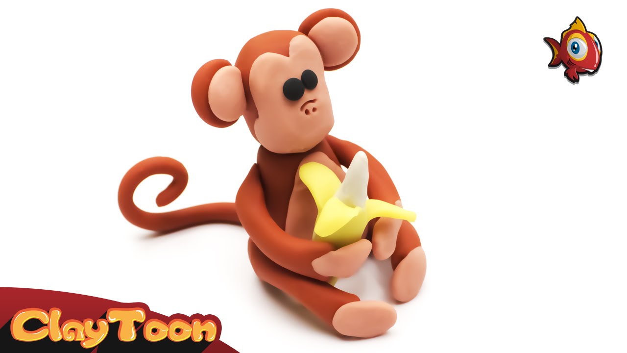 Monkey, Polymer clay tutorial. | قرد - تشكيل صلصال - YouTube