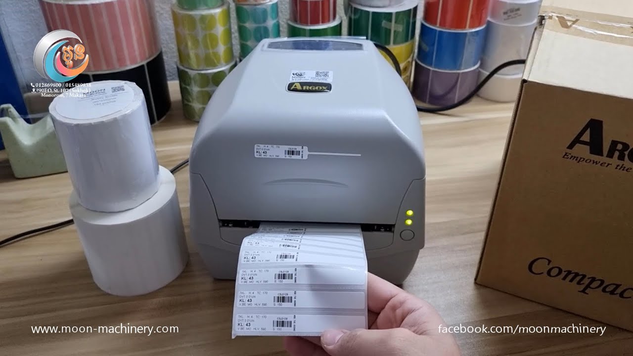 Argox CP2140m Print Jewelry Label Sticker - YouTube