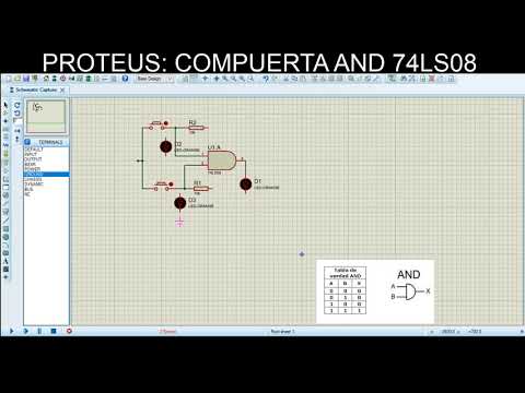 Proteus: Compuerta AND (7408) - YouTube