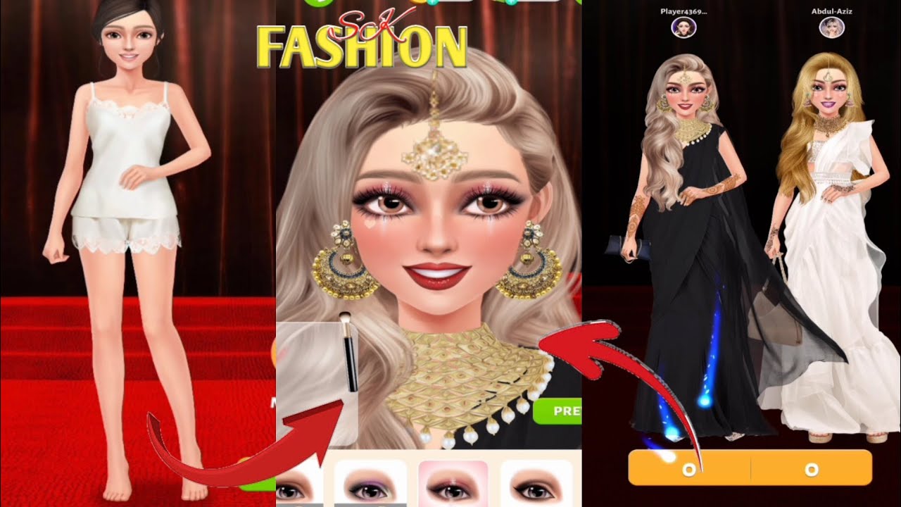 Fun 😝fashion show competition makeup 💄and dressup 👗games - YouTube