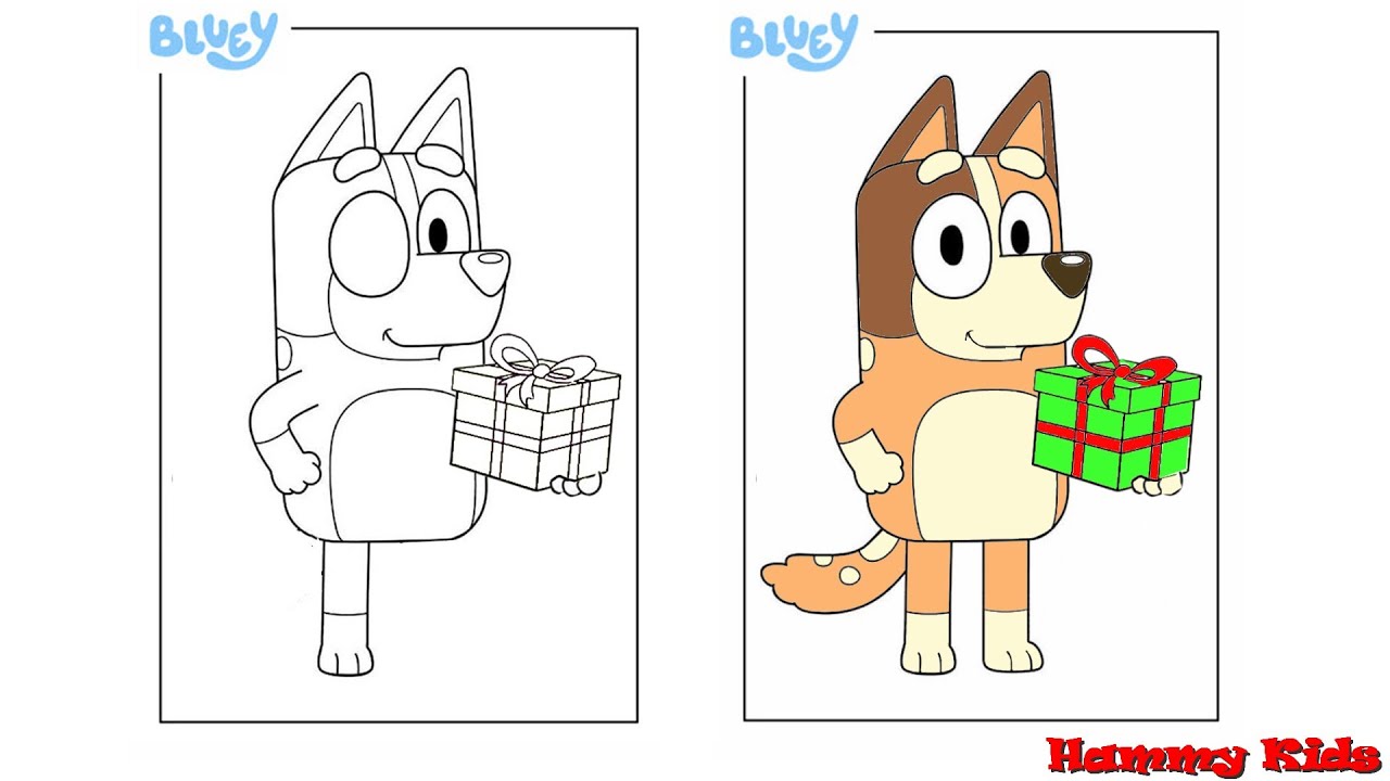 Bluey Mum Chilli | Christmas | How To Draw | Bluey Mum Crimbo ...