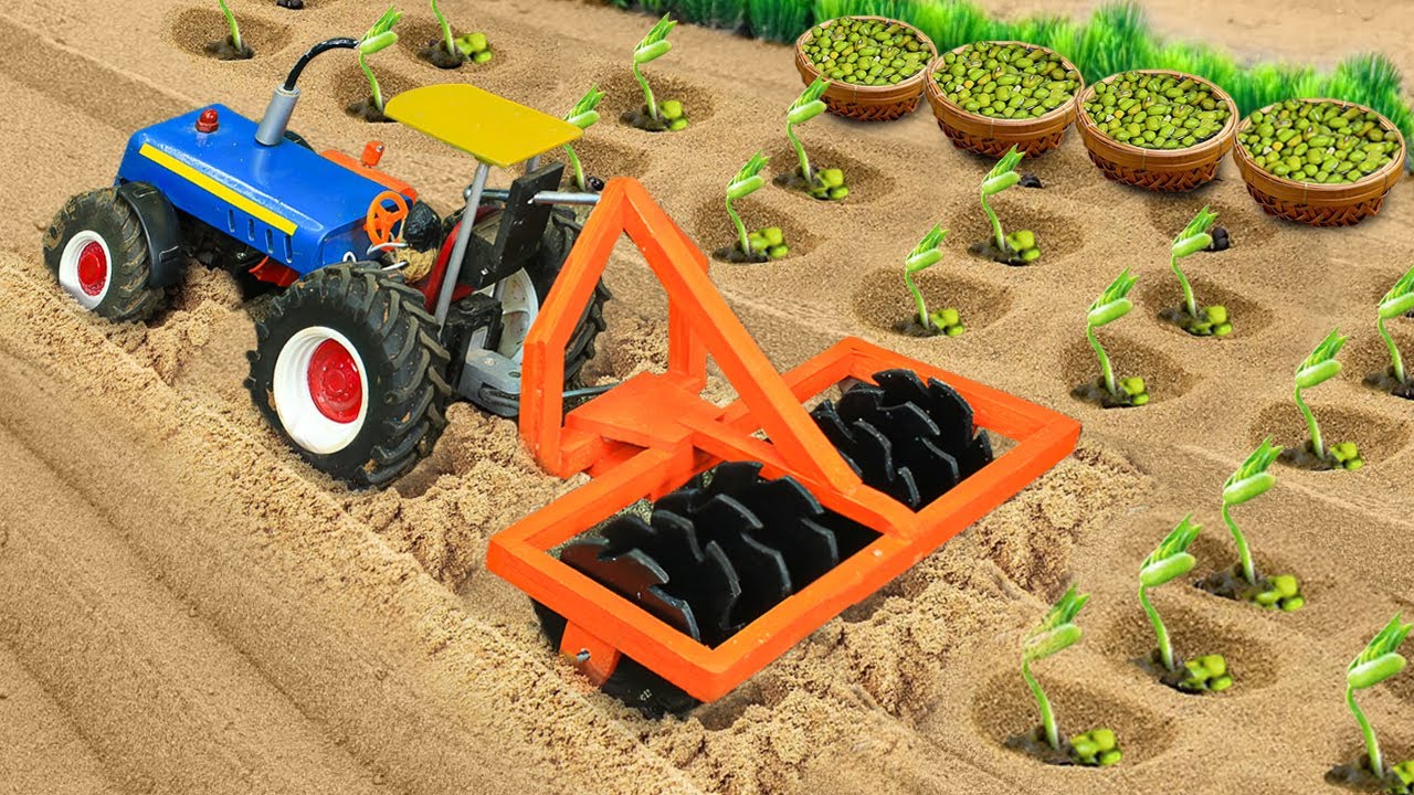 diy making mini plough machine planting field of turnips rainbow colors ...