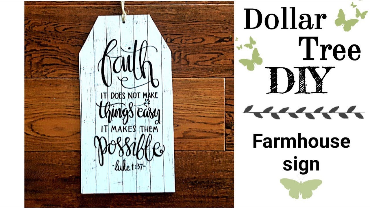 Dollar Tree DIY decor || DIY Farmhouse decor sign - YouTube