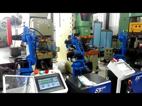 Automatic forging line with Robot operating - YouTube