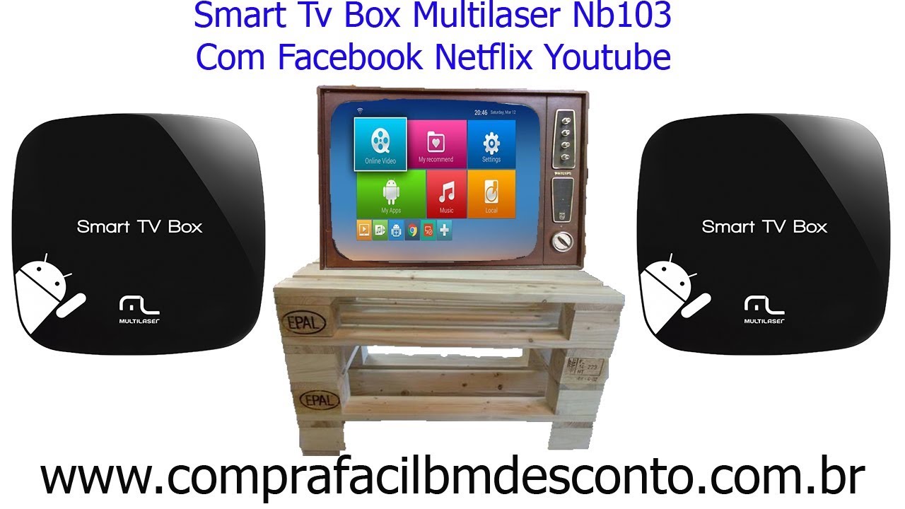 Smart Tv Box Multilaser Nb103 Com Facebook Netflix Youtube Kodi ou IPTV ...
