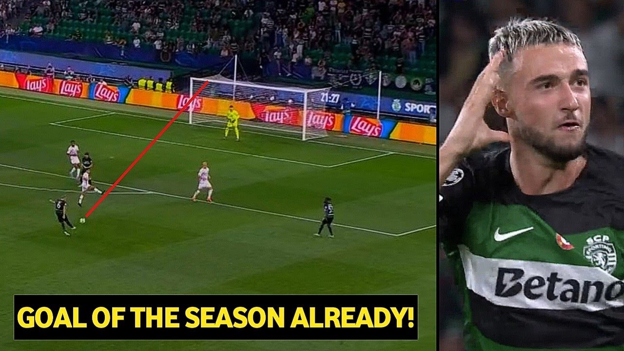 Zeno Debast scores INSANE GOAL for Sporting CP vs Lille in last night ...