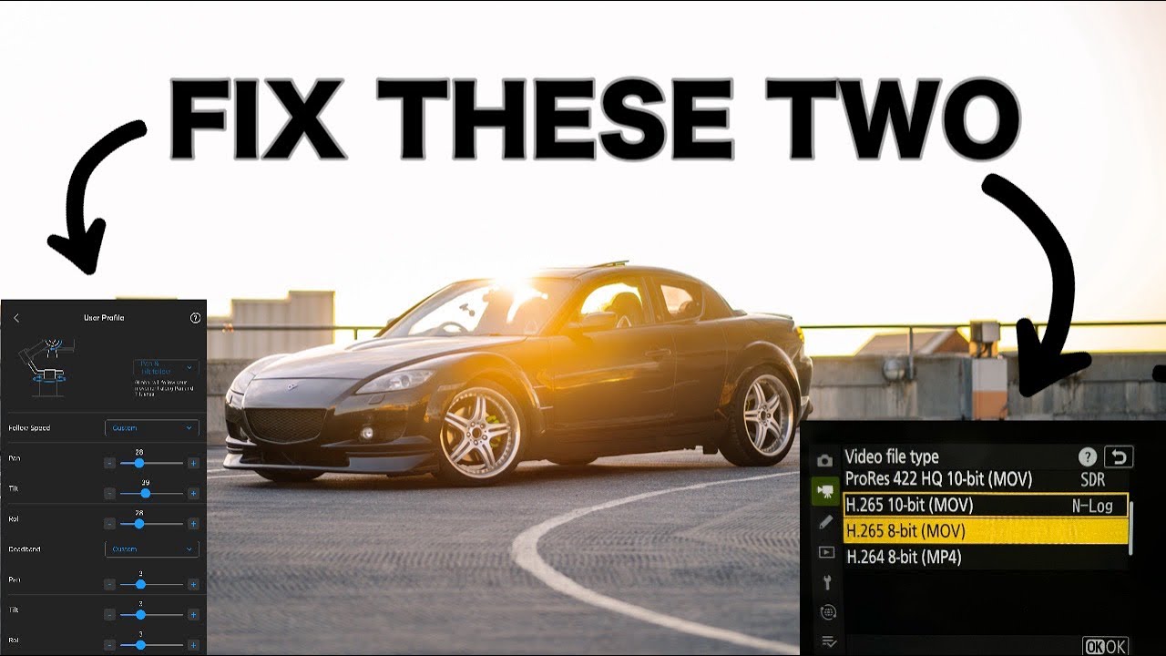 gimbal and camera settings for car videos - YouTube