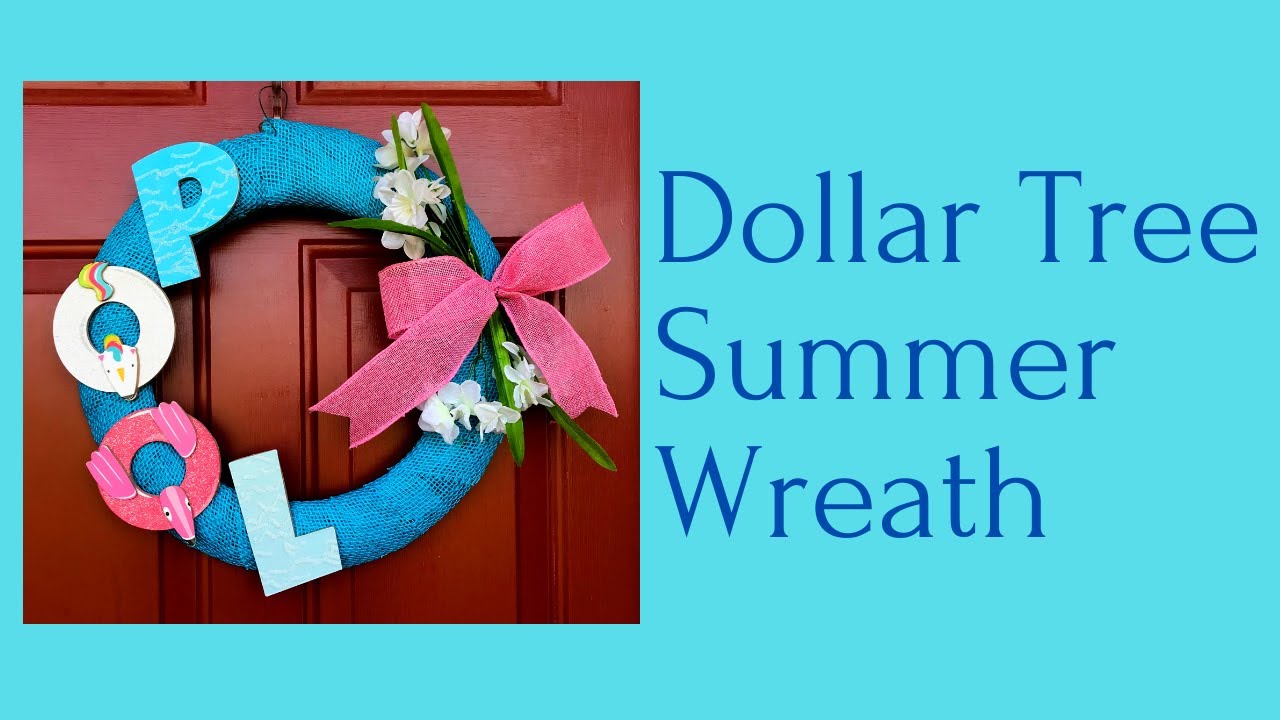 $1 Dollar Tree 🌳 Summer Wreath DIY🌴 - YouTube