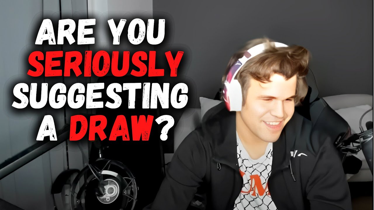 Opponent offers Magnus Carlsen a DRAW | Magnus Carlsen chess - YouTube