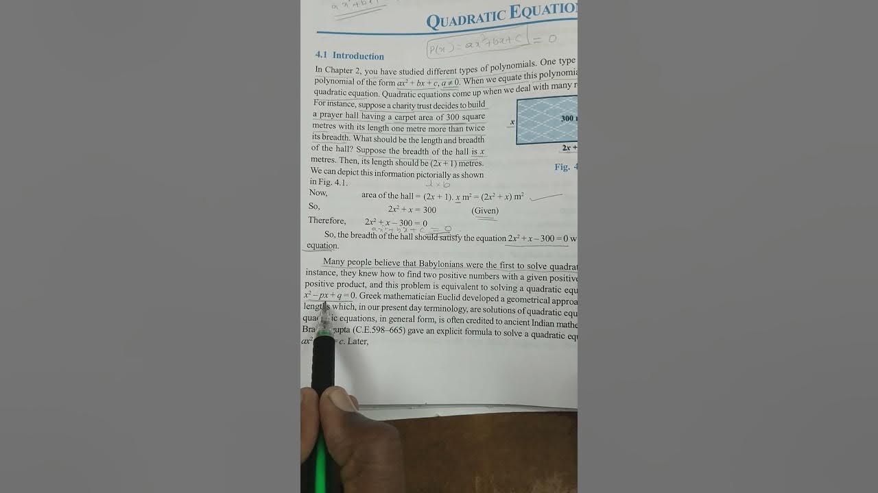 QUADRATIC EQUATIONS (INTRODUCTION "PART:2) - YouTube