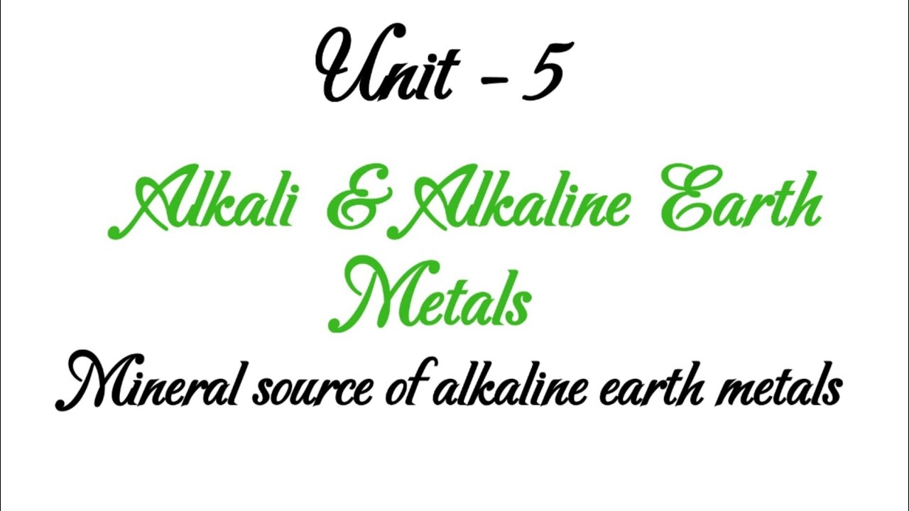 Mineral source of alkaline earth metals / Alkali & alkaline earth ...