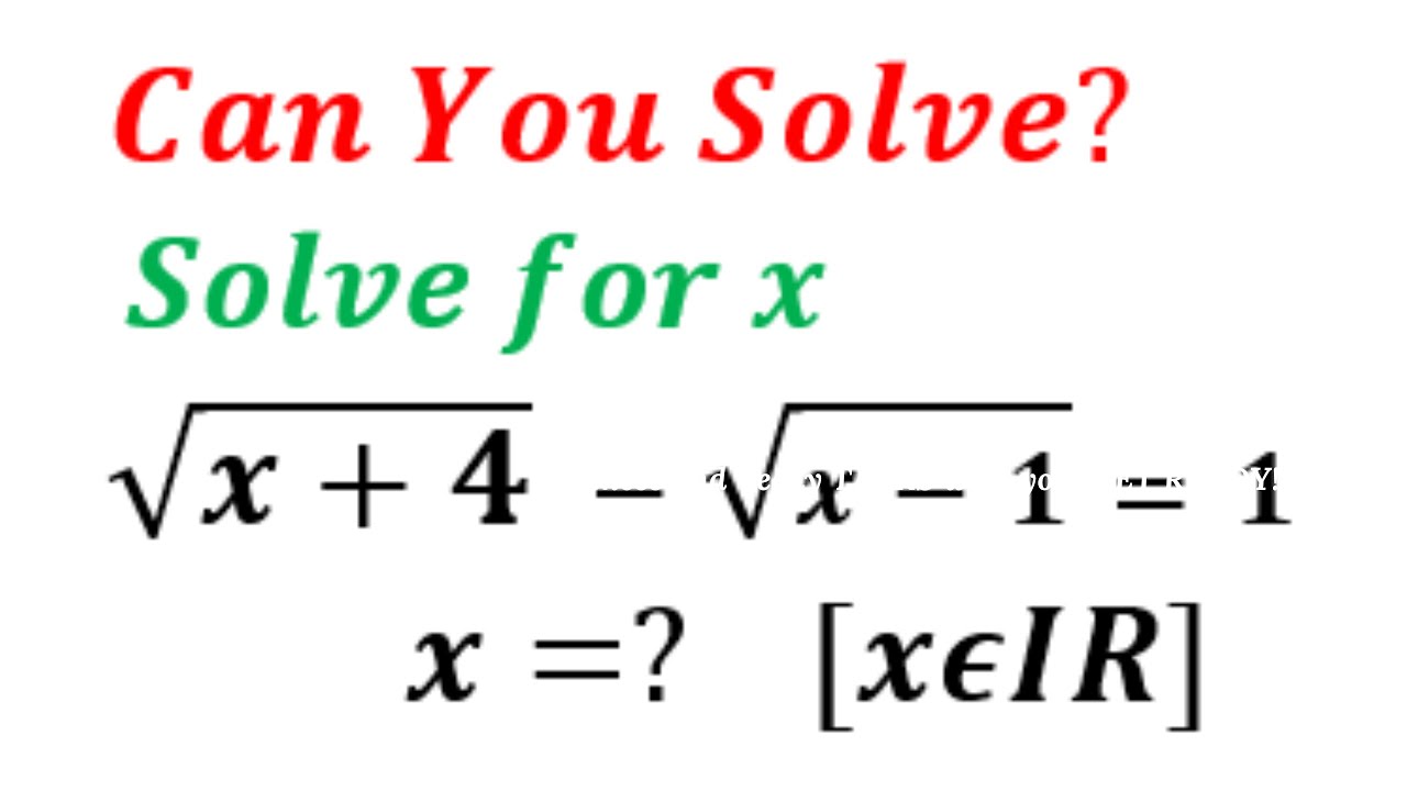 How to Solve Radical Math Problems | Test Your Skills! - YouTube