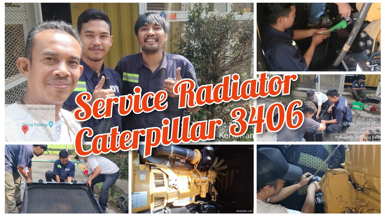 Proses perbaikan radiator engine Caterpillar 3406#serviceradiator - YouTube