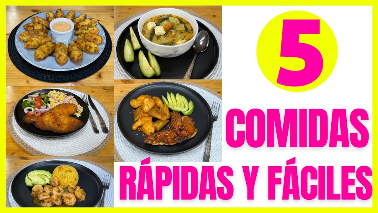 5 COMIDAS RÁPIDAS Y FÁCILES 🍽️ Recetas Económicas para Toda la Familia ...