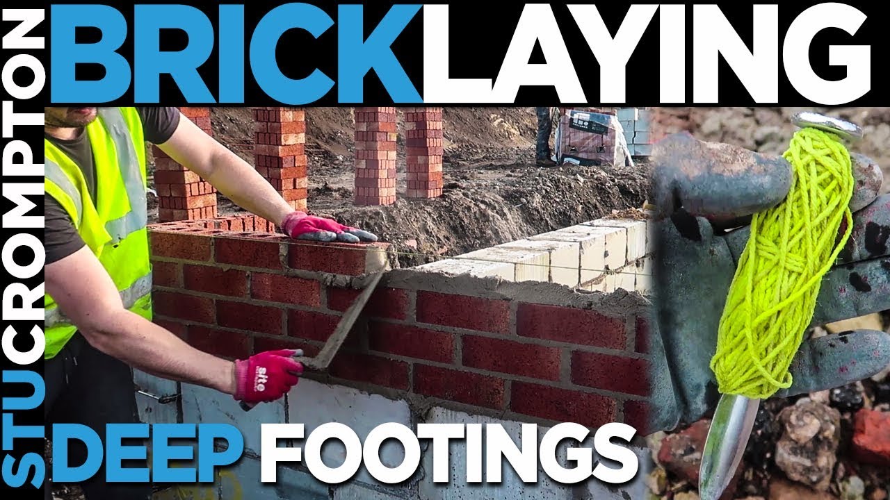 Bricklaying - Deep House Footings and Red Facing bricks - YouTube
