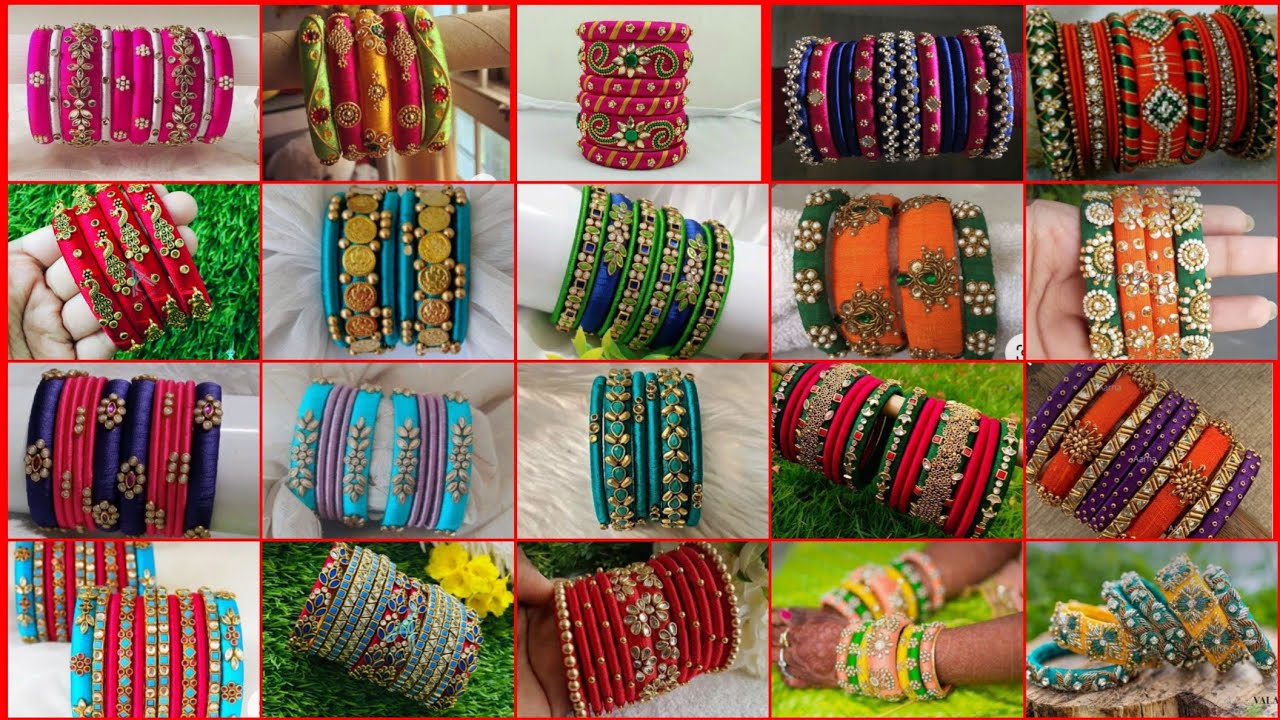 silk thread bangles designs/thread bangles designs 2024/silk thread bangles collection/thread ...