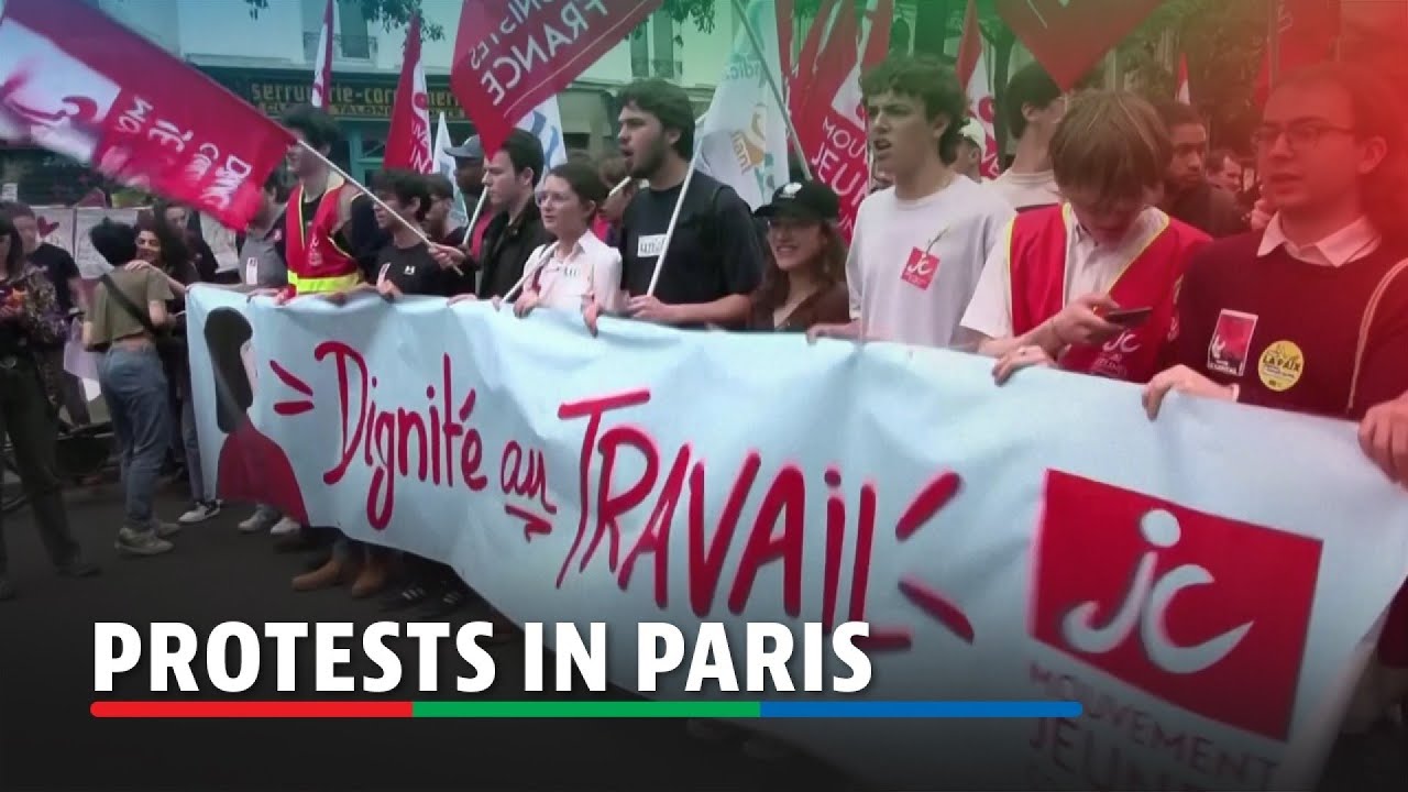 French workers protest on May Day in Paris ahead Olympic games | ABS ...