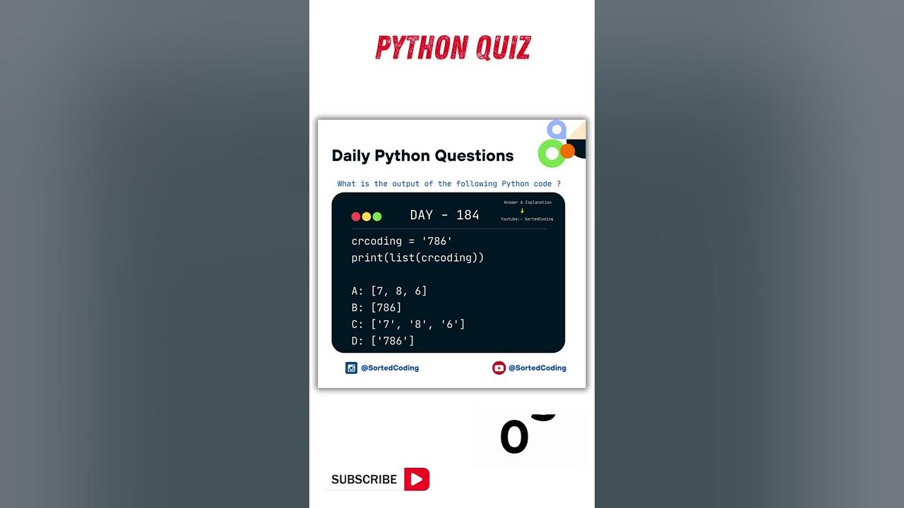 Test Your Python Knowledge: MCQ #184 - YouTube