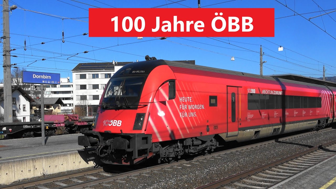 Dornbirn:💯100 Jahre ÖBB Railjet, Güterzug, Desiro ML RH4748 VMOBIL ...