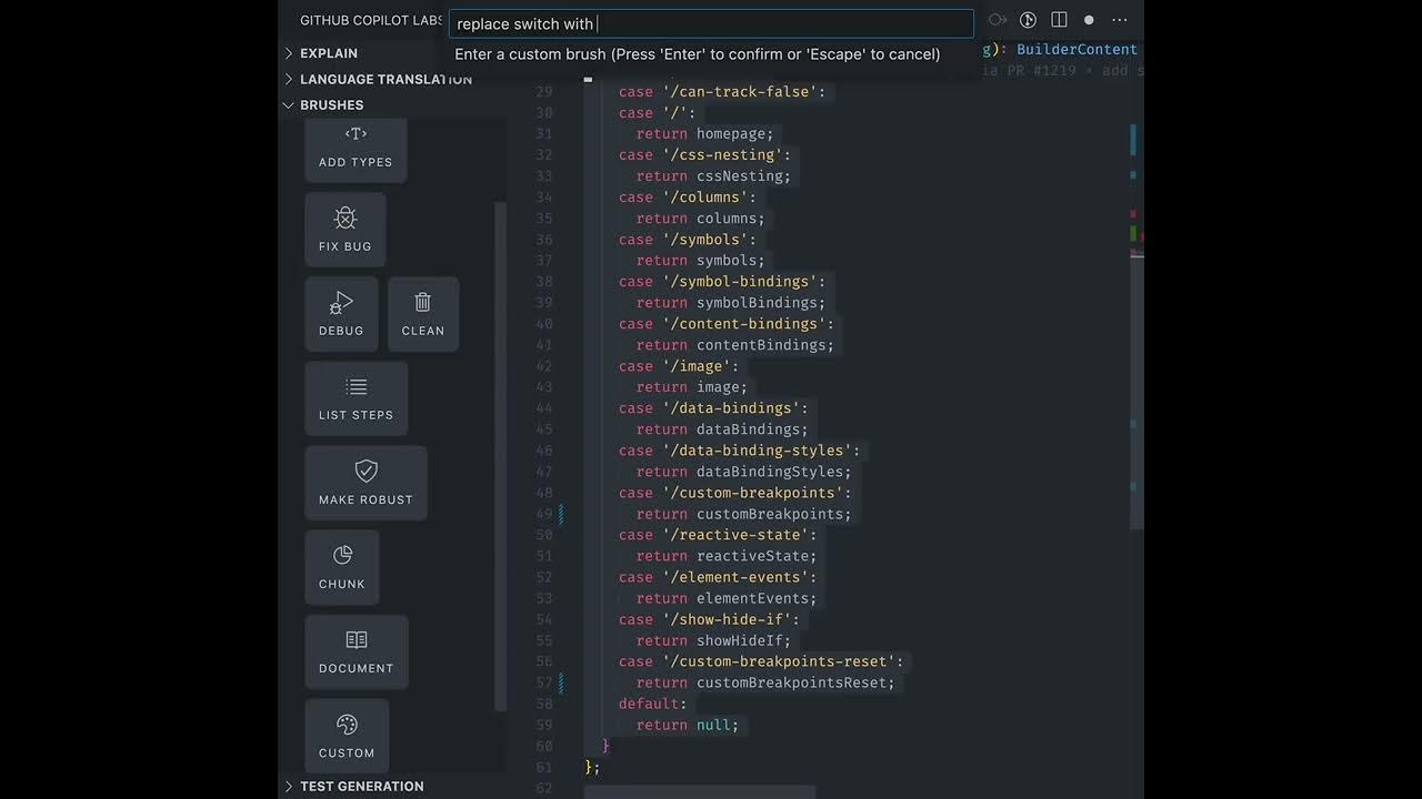 GitHub Copilot Lab - Custom Brushes Feature Demo - YouTube