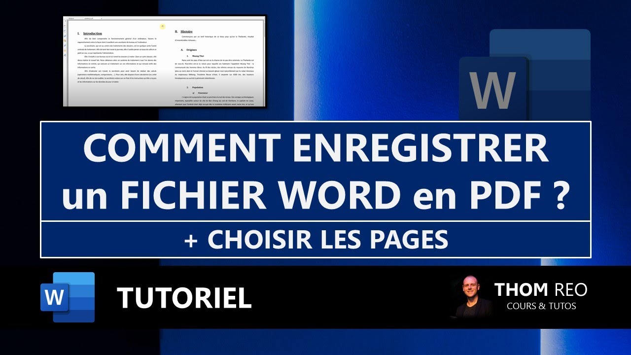 Enregistrer / Convertir un document WORD en PDF - Tutoriel Office 365 ...