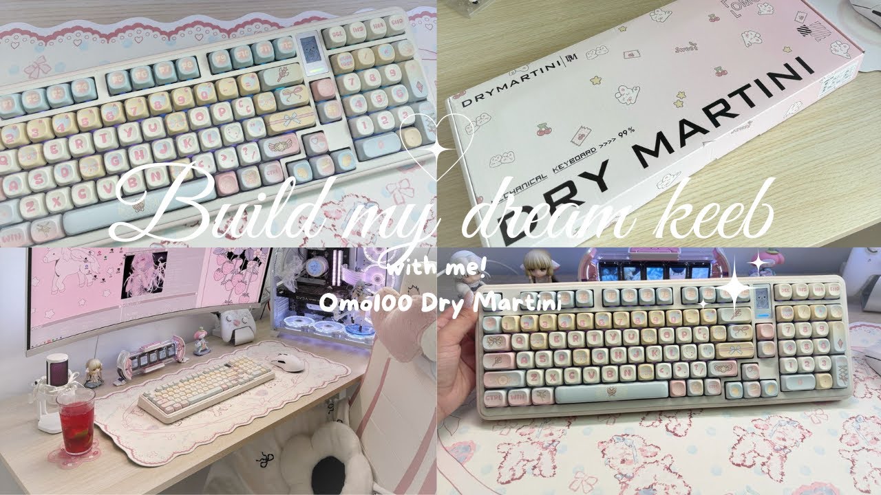 build my dream keeb with me ! ♡ omo100 dry martini keyboard - YouTube