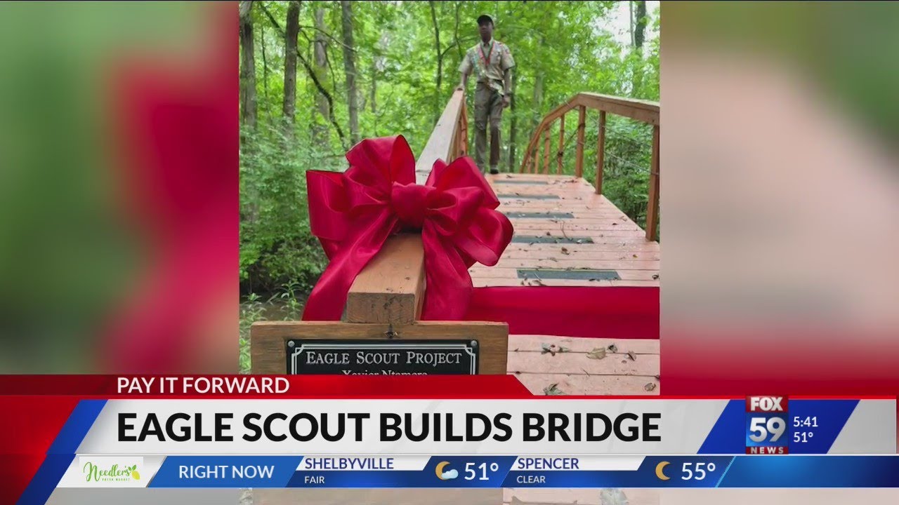 Eagle Scout builds bridge - YouTube