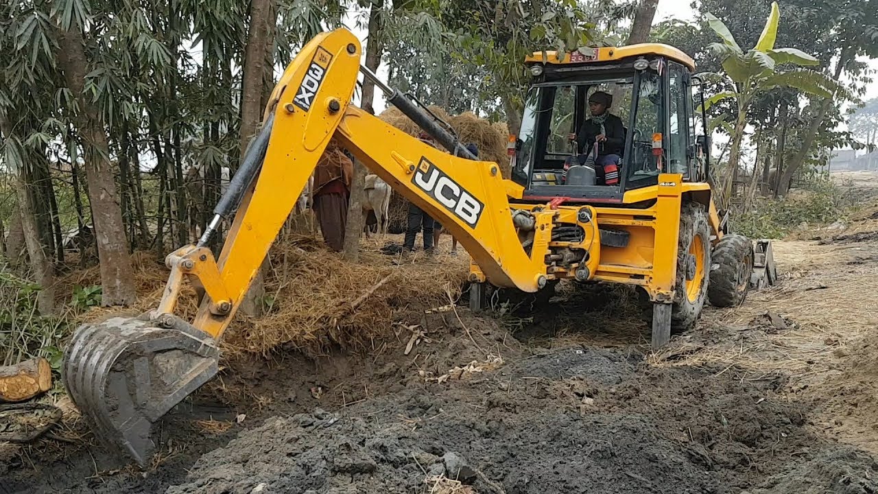 JCB DOZER WORKING FOR ROAD CONSTRUCTION - JCB DOZER MAKING DRAIN - JCB ...