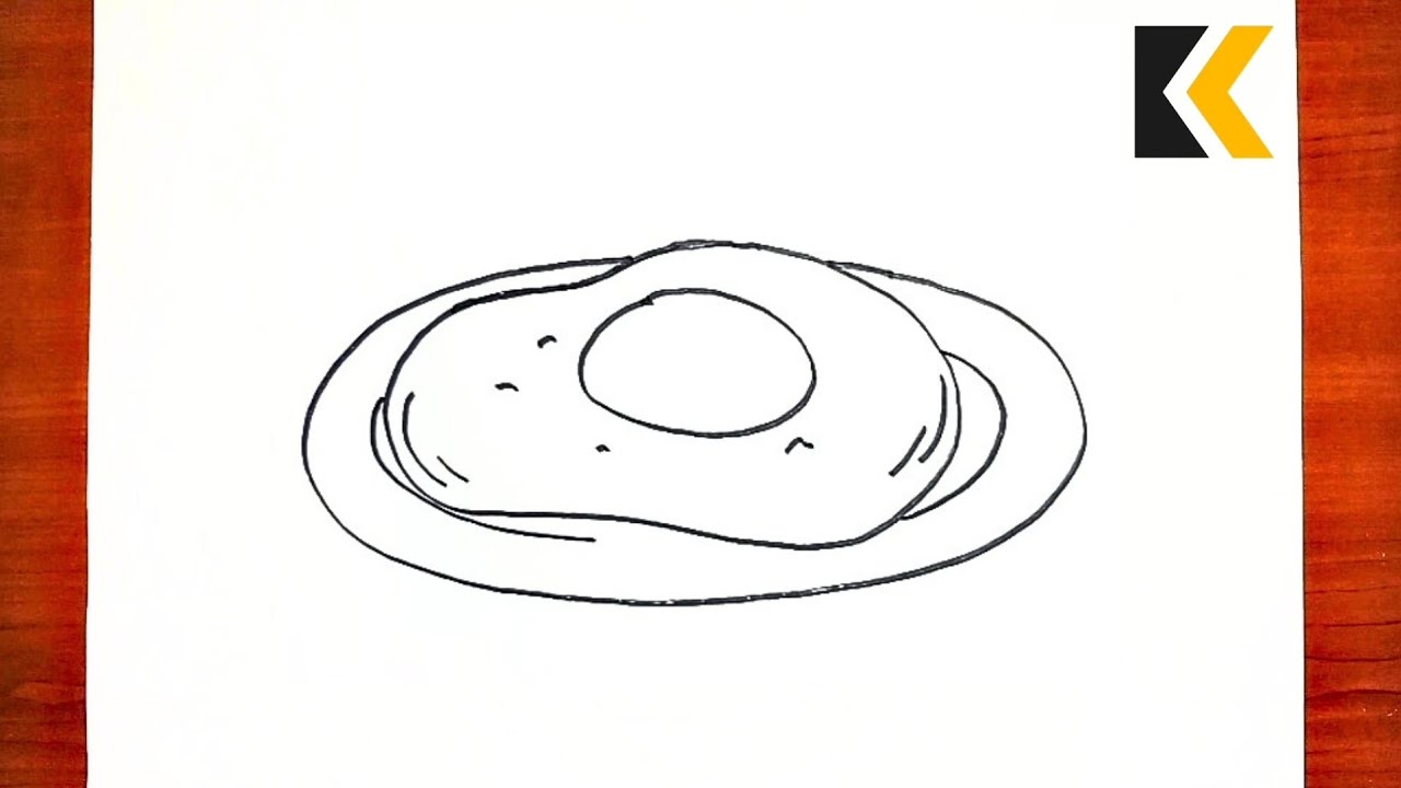 How To Draw A Fried Egg | Draw Foods Easily - YouTube