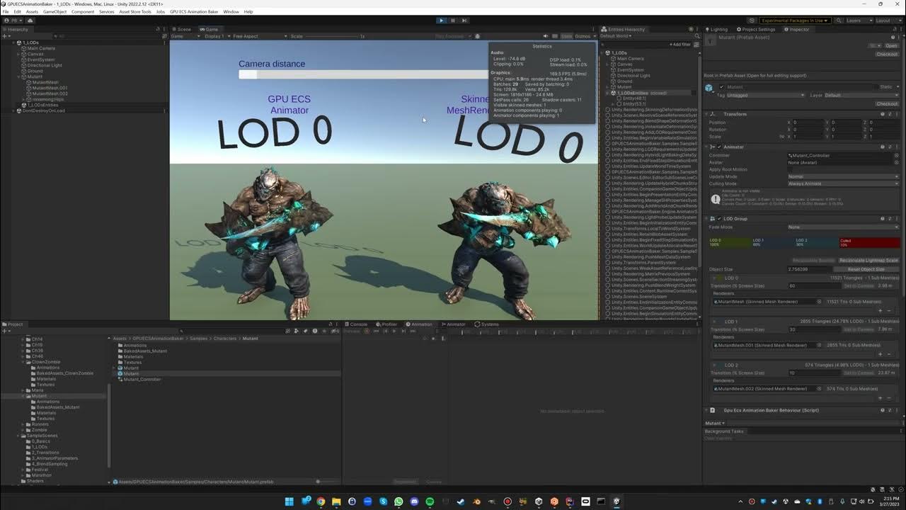 GPU ECS Animation Baker 1 LODs - YouTube