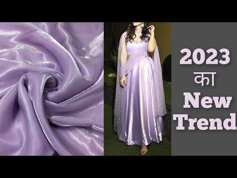 🟣⚪Silk Satin Dress Design With Fabric//Most Beautiful Trendy Dress// #trend #style