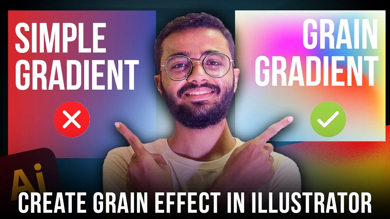 Create a Grainy Noise Texture Gradient in Illustrator - YouTube