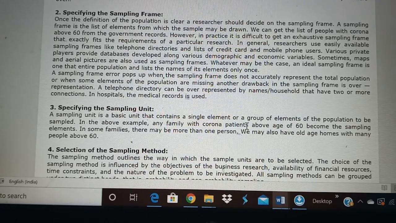 Steps in Sampling design and Characteristics of good sampling design ...