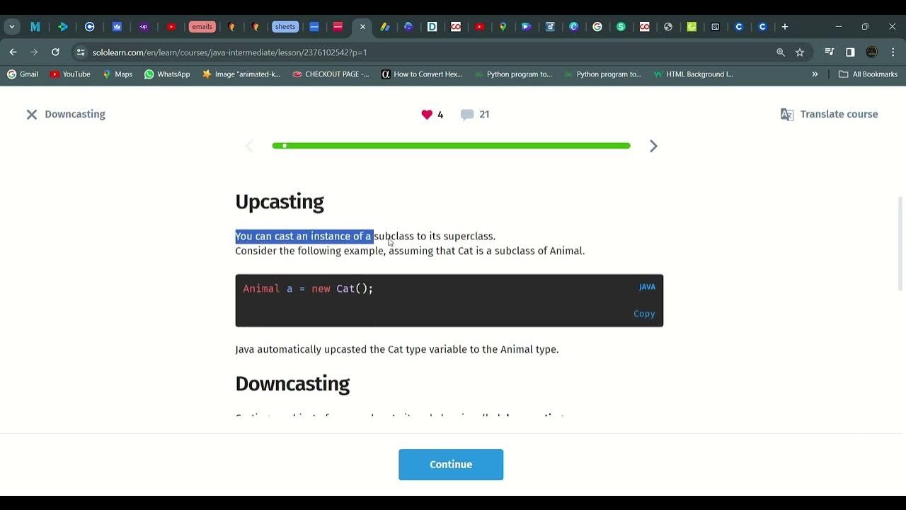 20 Downcasting Java Intermediate Sololearn Youtube
