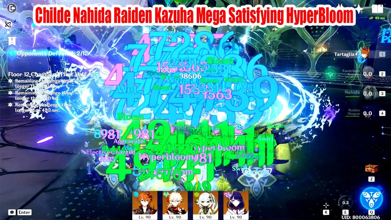 Childe Nahida Raiden Kazuha Mega Satisfying HyperBloom Team - Riptide & Tri-Karma Showcase - YouTube