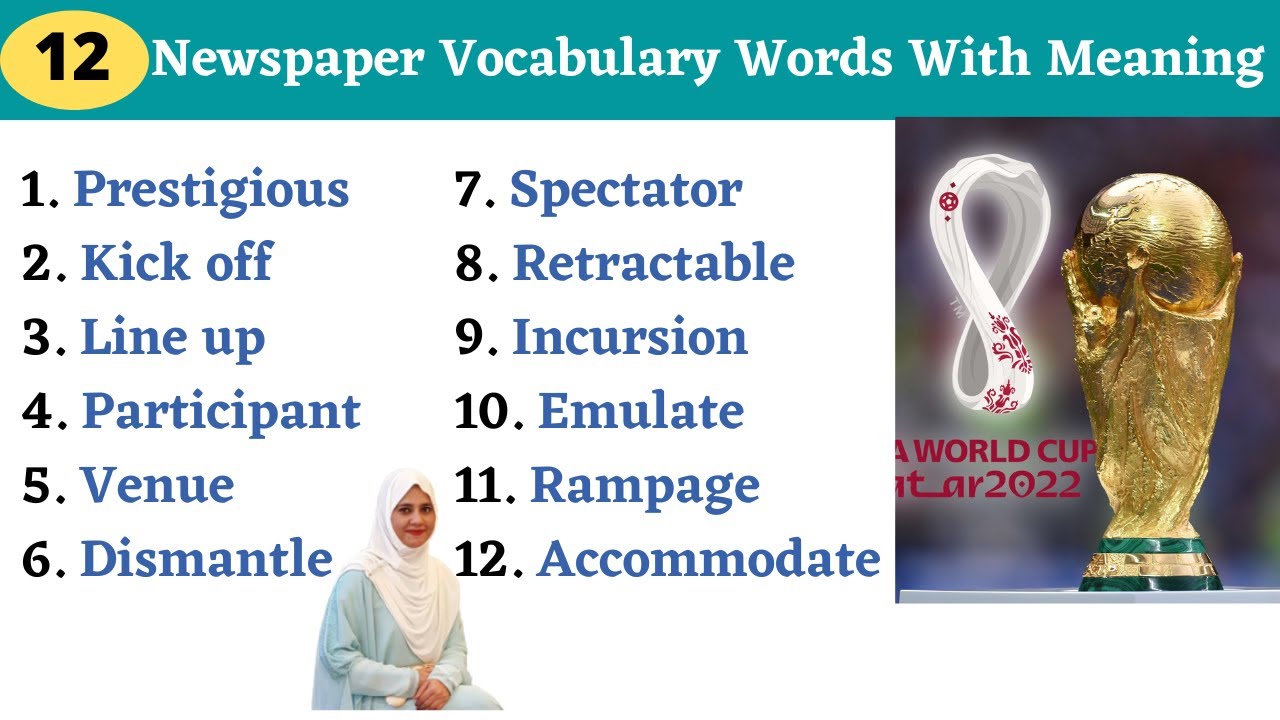 Newspaper vocabulary words FIFA World Cup - Dawn News Vocabulary - YouTube
