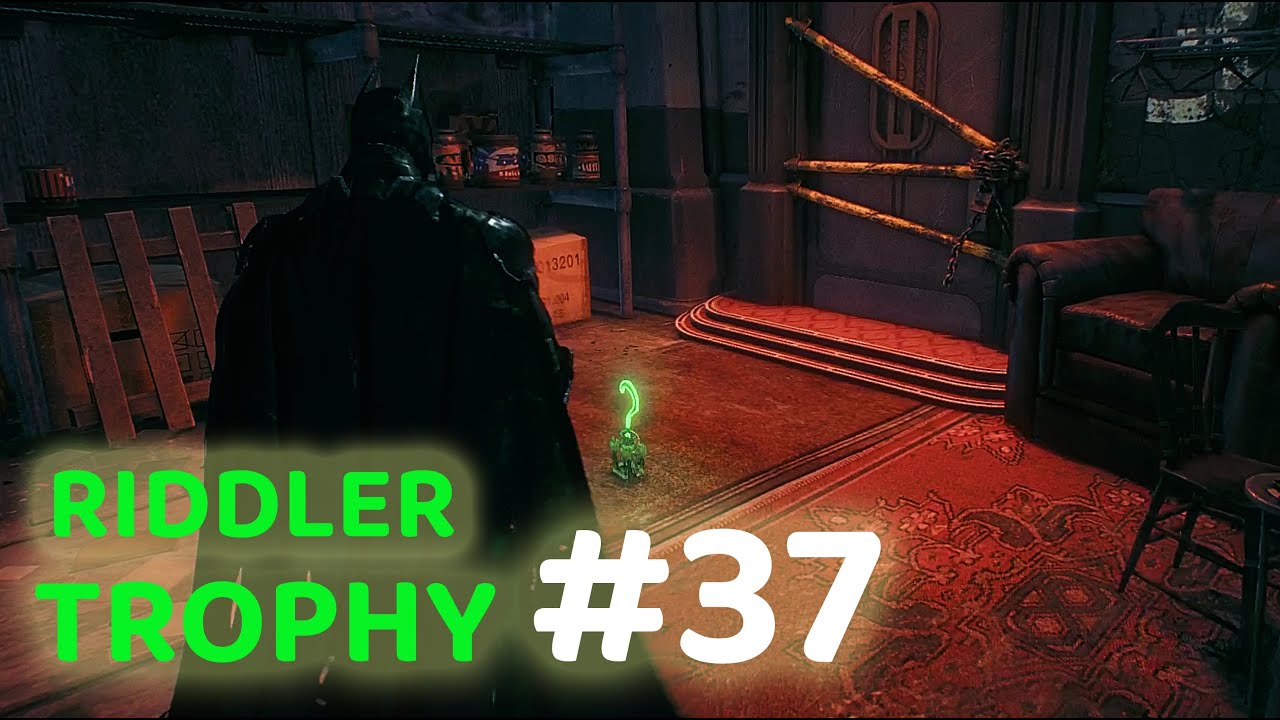 BATMAN: ARKHAM KNIGHT - Riddler Trophy #37 - Bleake Island - YouTube