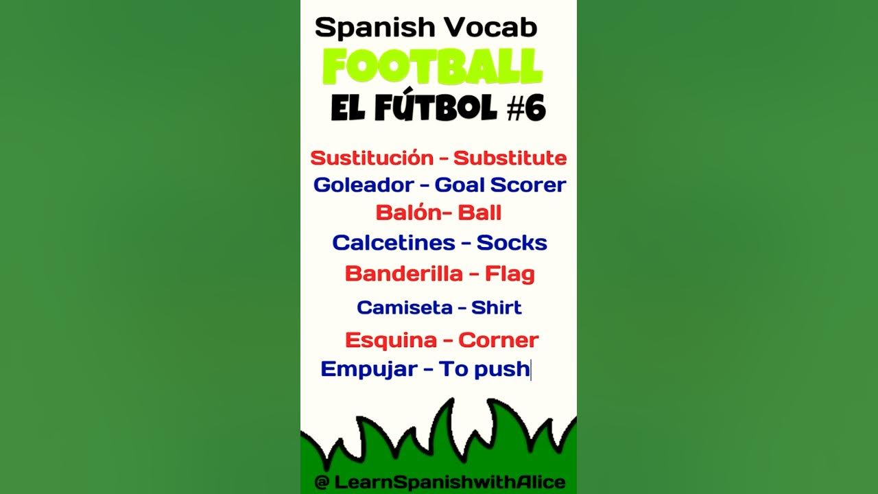 Football Vocabulary in Spanish #shorts #learnspanish - YouTube
