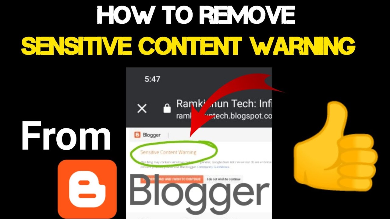 how-to-remove-sensitive-content-warning-in-blogger-website-in-hindi