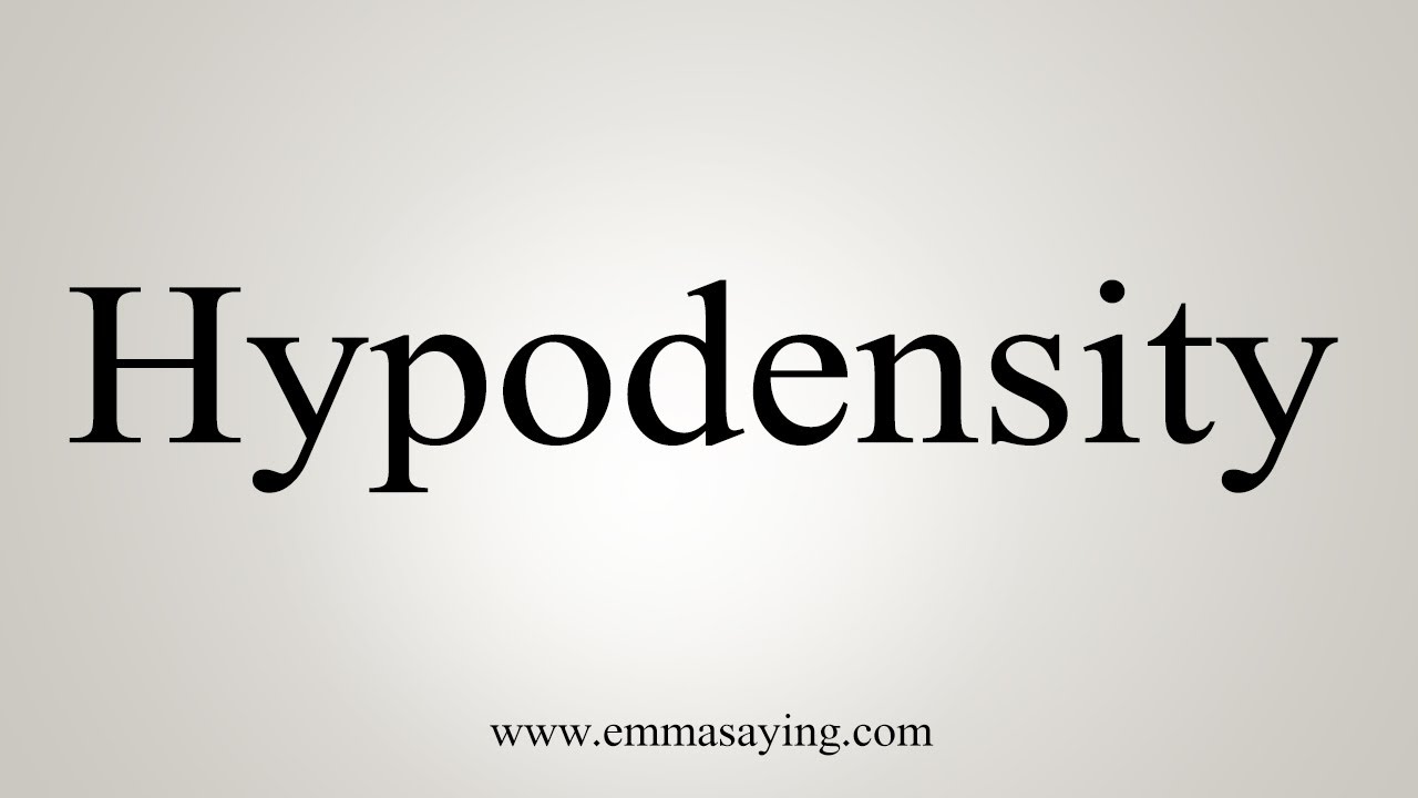 How To Say Hypodensity - YouTube