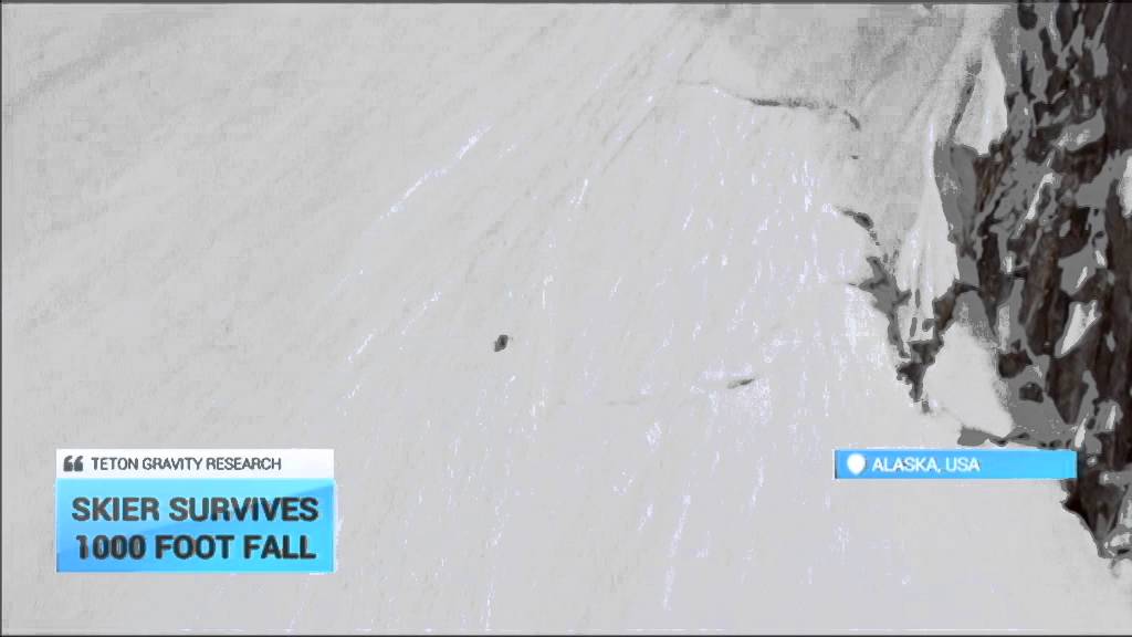 Skier Survives 1000 Foot Fall: Skier got away with only 2 jammed ...